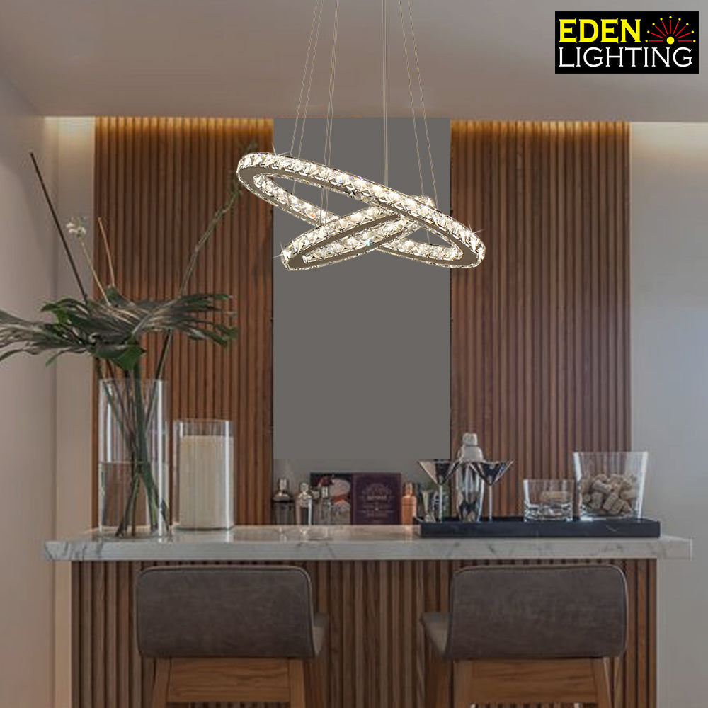 Modern Chandelier Chrome 7005 500mm – Eden Lighting