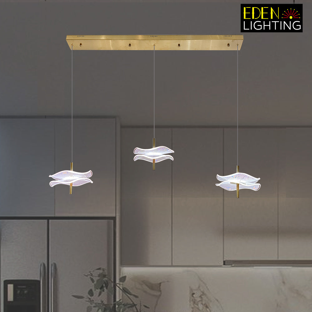 Modern Pendant Light Color change Brass color 8836-3 – Eden Lighting