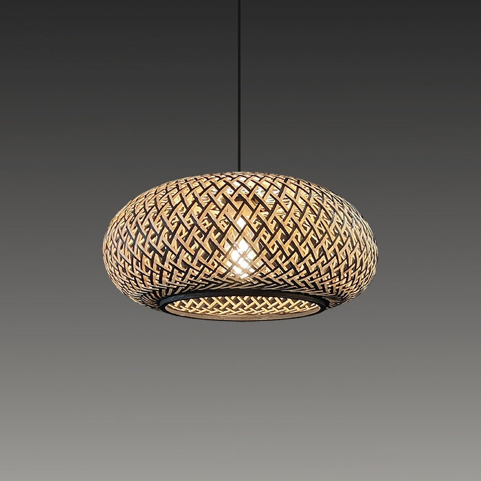 Natural/Black Bamboo Pendant light Shade 8872 – Eden Lighting