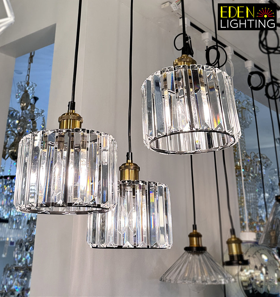 Plate-300 bk with crystal shades – Eden Lighting