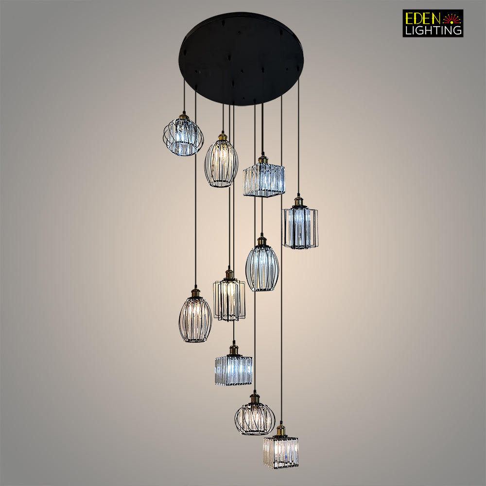 Pendant light Crystal Black Sun X -800mm – Eden Lighting