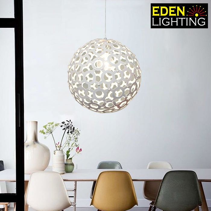 Wooden Pendant light White 8025-400mm – Eden Lighting